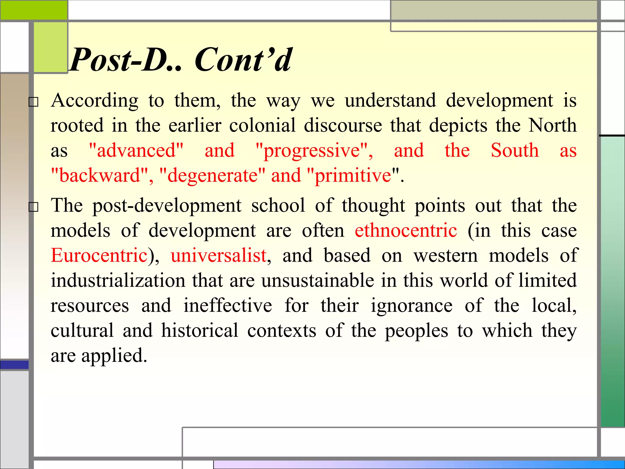 Post development theory | PPT