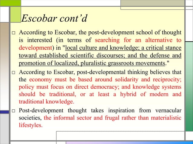 Post development theory | PPT