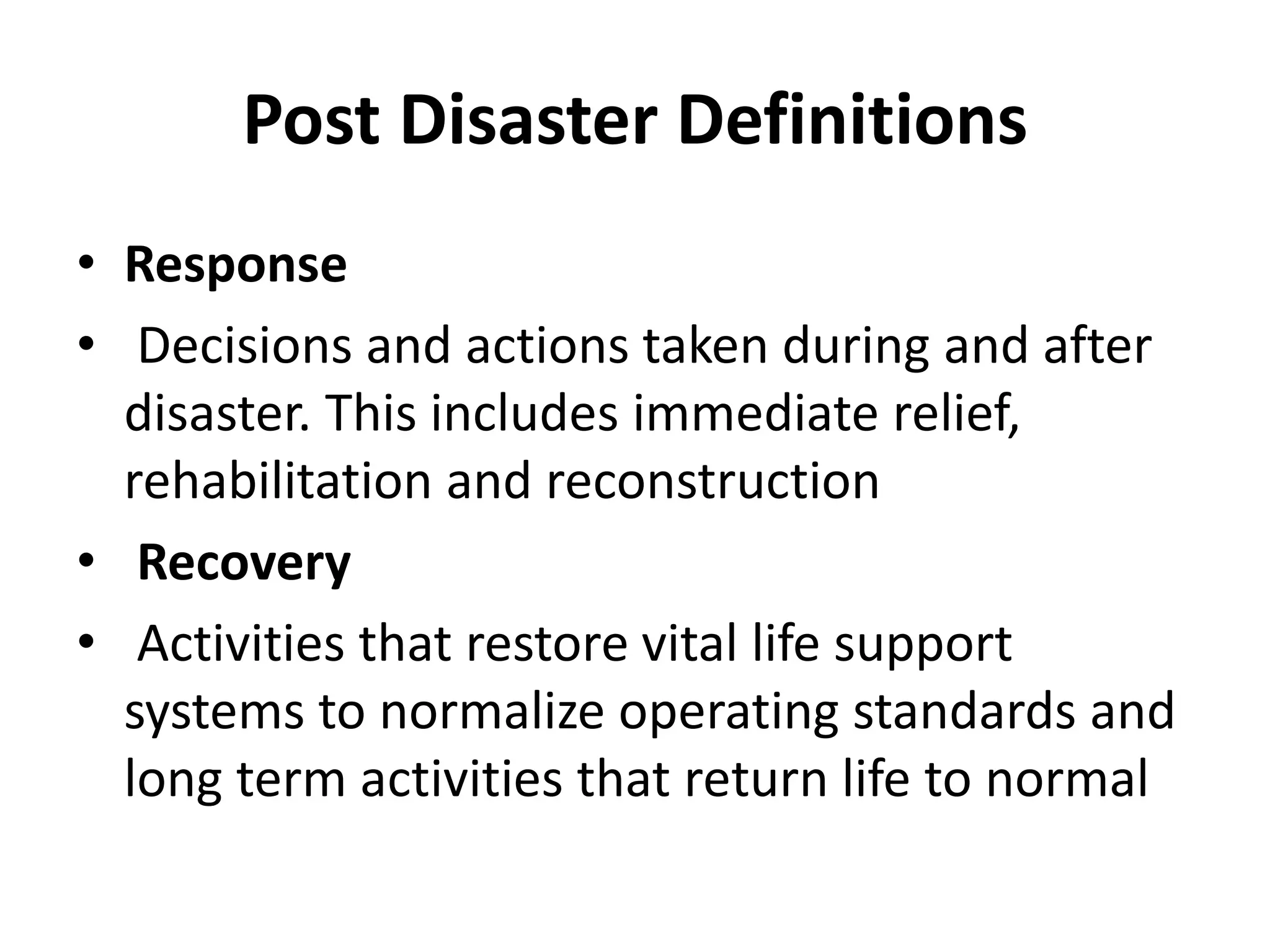 Post disaster mangement | PPT