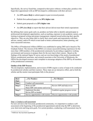 The Individual Development Plan for Postdoctoral Professional ...
