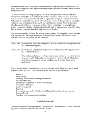 The Individual Development Plan for Postdoctoral Professional ...