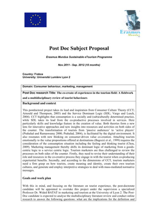 Postdoc subject | PDF | Travel Type | Travel