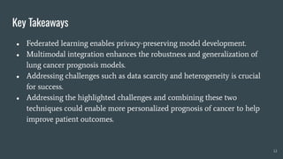 Multimodal Federated Learning for Robust Lung Cancer Prognosis | PDF
