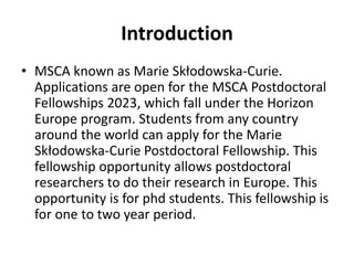 Postdoctoral Fellowships at MSCA.pptx