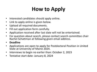 Postdoctoral Position in United State at University of Maine 2024.pptx