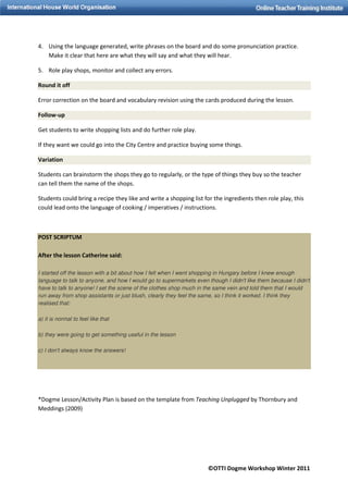 Dogme Workshop Materials | PDF