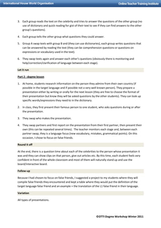 Dogme Workshop Materials | PDF