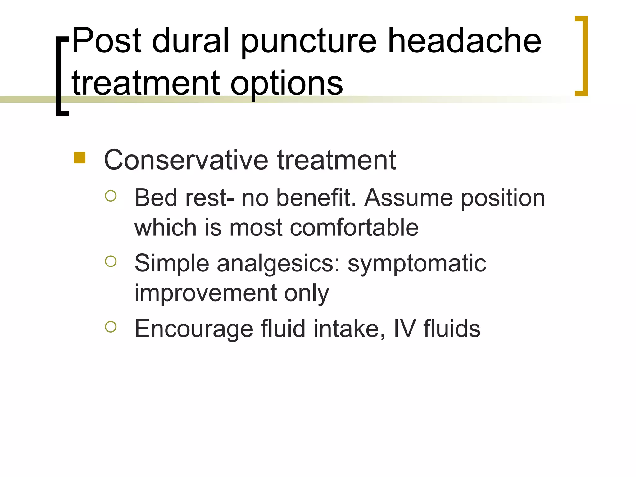 Post Dural Puncture Headache | PPT