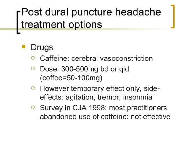 Post Dural Puncture Headache