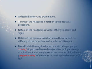 Post Dural Puncture Headache | PPTX