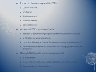Post Dural Puncture Headache | PPTX