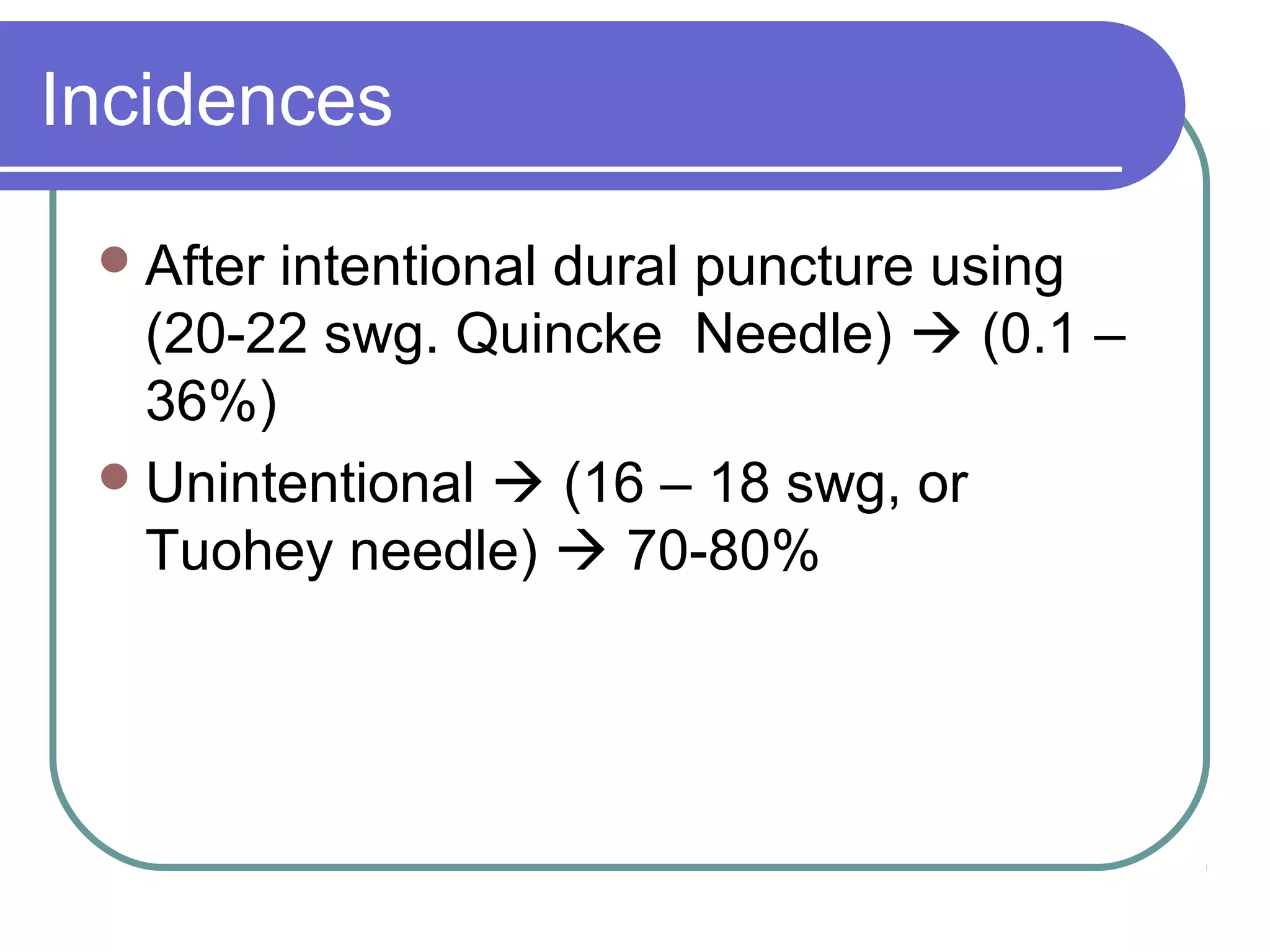 Post dural puncture headache | PPT