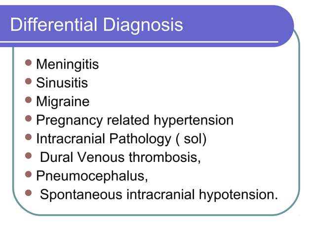 Post dural puncture headache | PPT | First Aid | Injuries