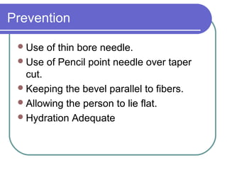 Post dural puncture headache | PPT