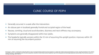 Post Dural Puncture Headache | PPTX