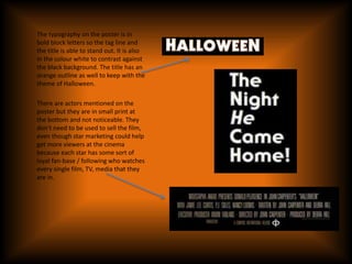Poster ananlysis (1978) halloween | PPTX