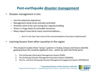 Post-Earthquake Disaster Management and Structural Assessments, Mr ...