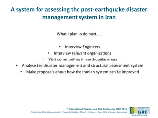 Post-Earthquake Disaster Management and Structural Assessments, Mr ...