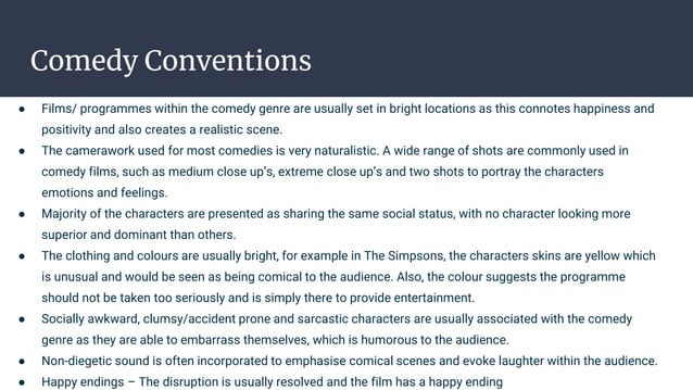 A2 Level Media Comedy Drama Codes & Conventions | PPTX | Drama | Genres