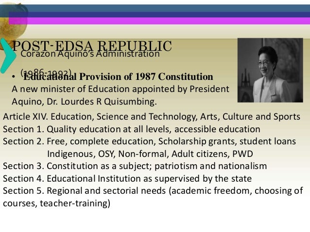 Post Edsa Revolution to Present Time by Flora H. Salandanan