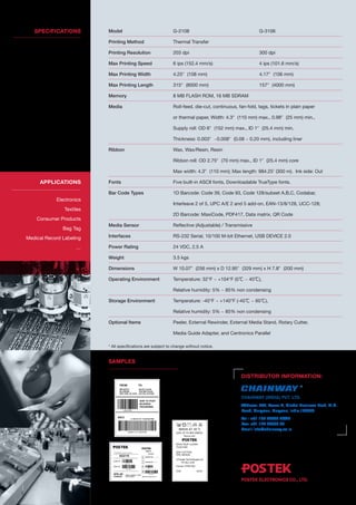 Postek G-2108 I G - 3106 Label Printer | PDF