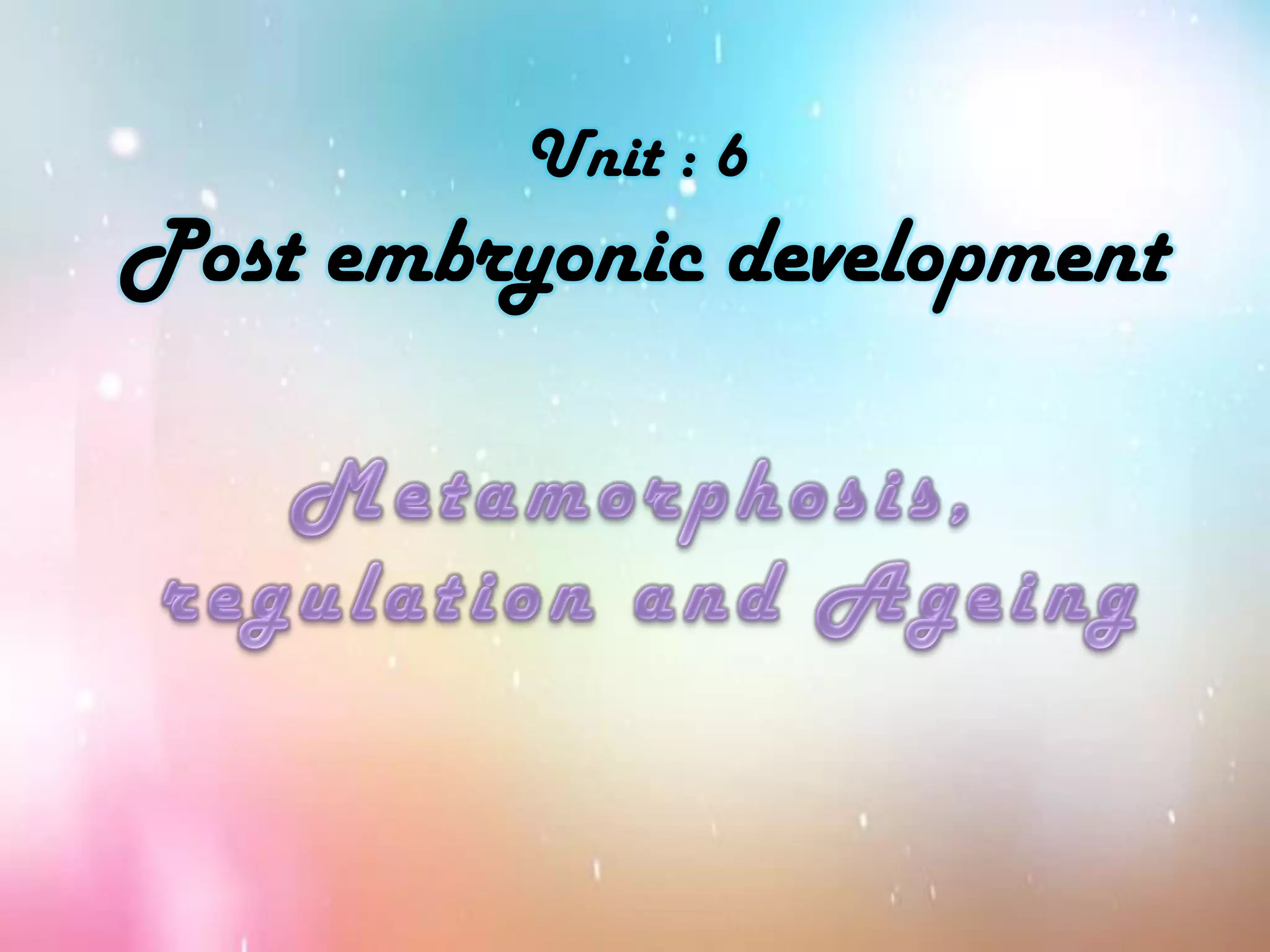 Post embryonic development | PDF