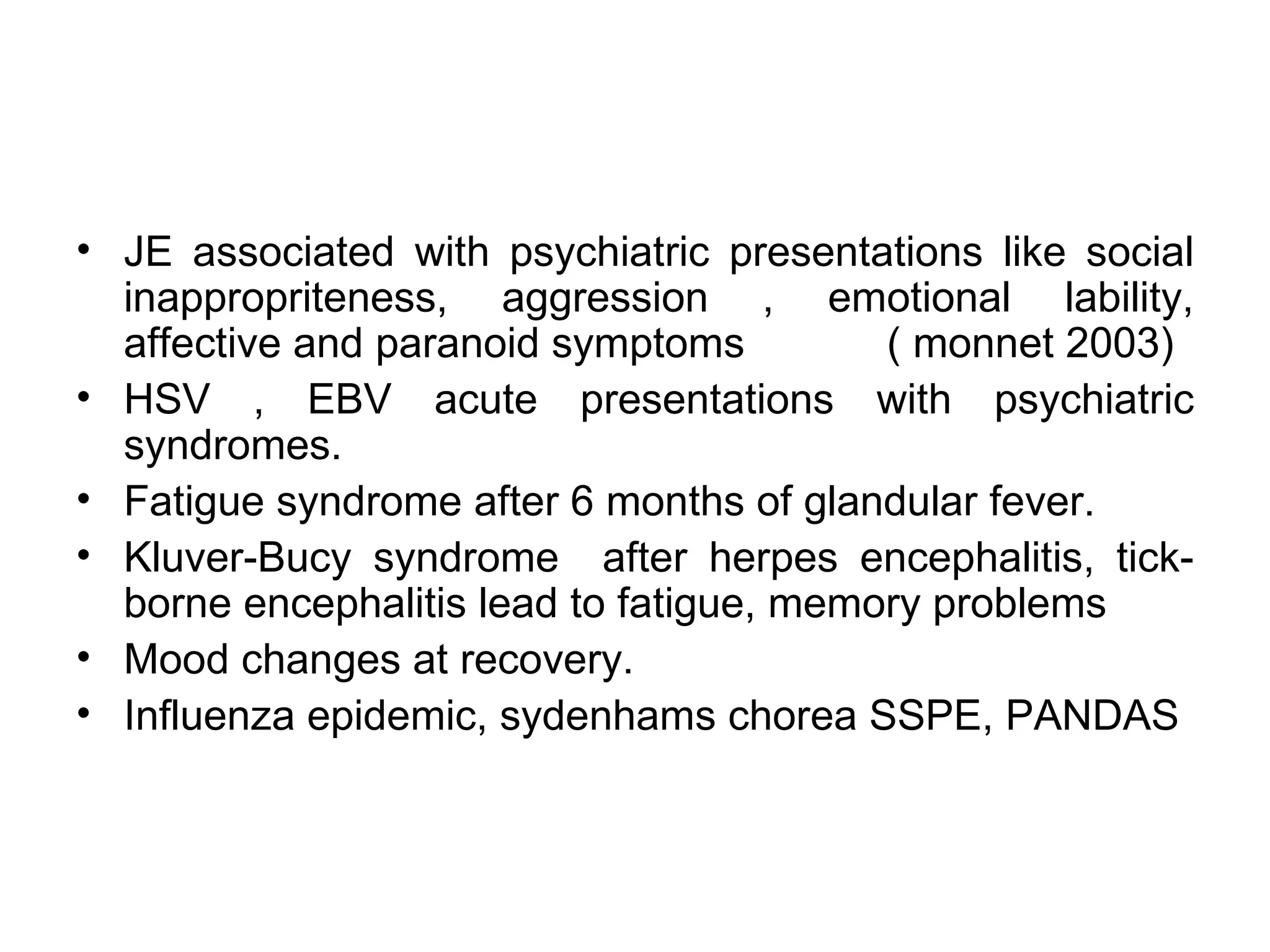 Post Encephalitic Syndrome | PPT