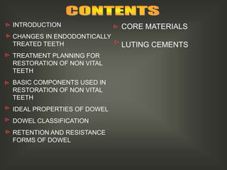 POST ENDODONTIC RESTORATION(Dr SAICHARAN) | PPT