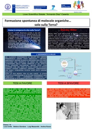 Formazione spontanea di molecole organiche... solo sulla Terra? | PPT