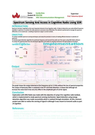 Spectrum Sensing and Access in Cognitive Radio using SDR | PDF