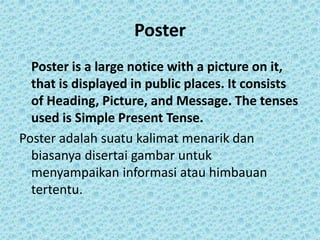 THE DEFINITION OF POSTER AND THE EXAMPLES | PPTX