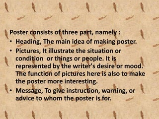 THE DEFINITION OF POSTER AND THE EXAMPLES | PPTX