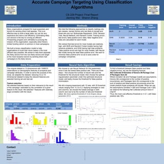 Accurate Campaign Targeting Using Classification - Poster | PPTX