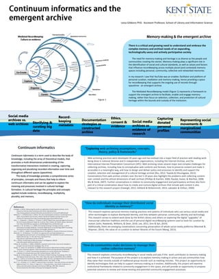 Memory-making and the emergent archive poster | PDF