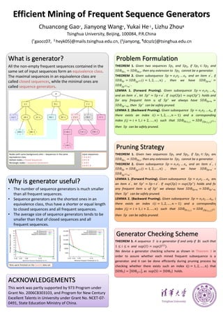 WWW 2008 Poster - Efficient mining of frequent sequence generators | PDF