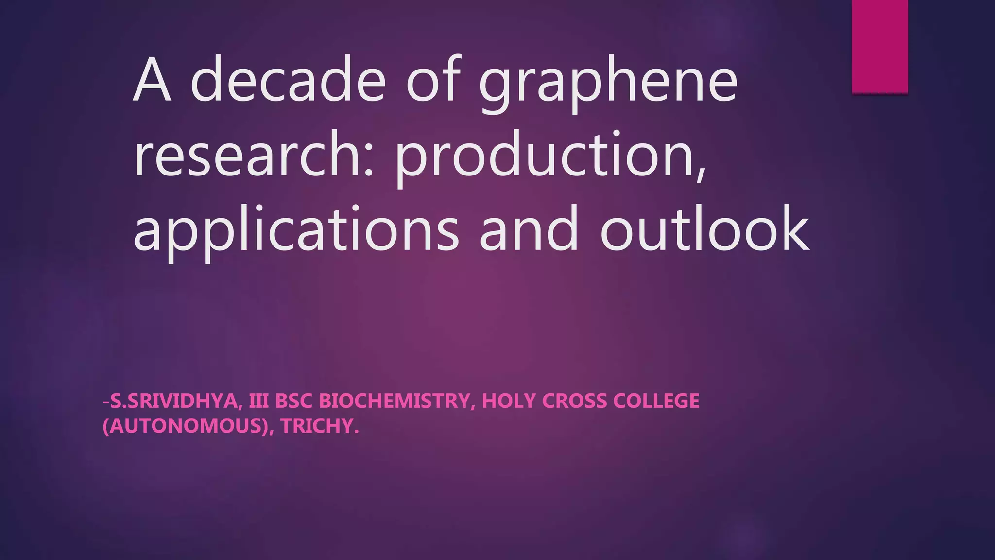 graphene applications | PPTX