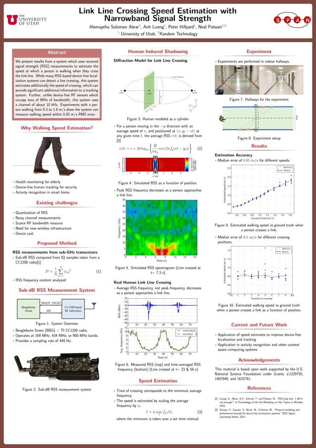 Link line crossing speed estimation with narrowband signal strength | PDF