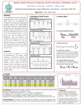 Optimal Capacitor Placement for Improving Electrical Performance in distribution system | PDF