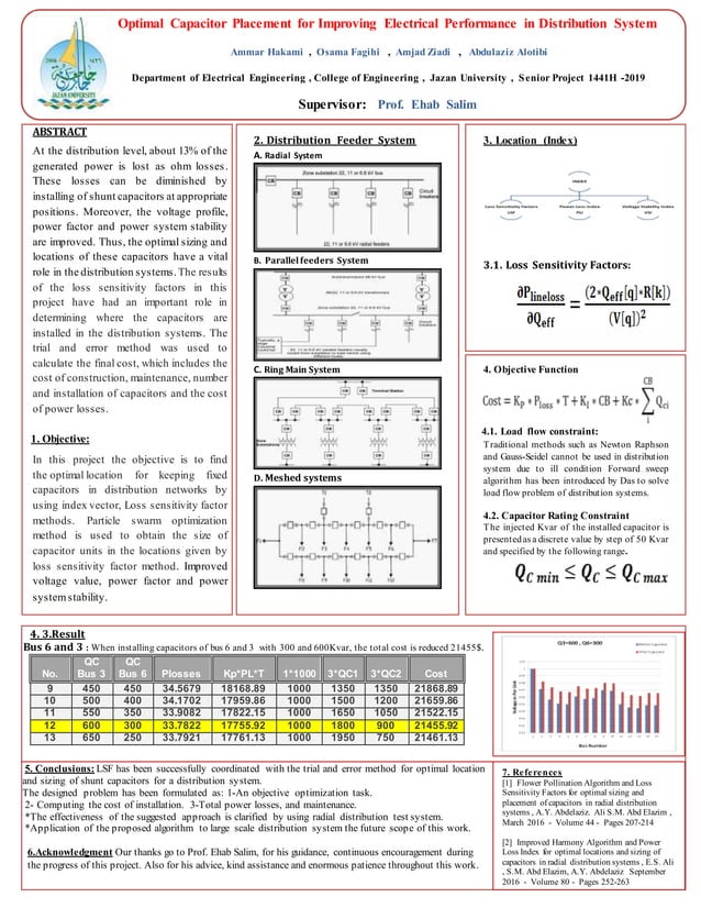 Optimal Capacitor Placement for Improving Electrical Performance in distribution system | PDF