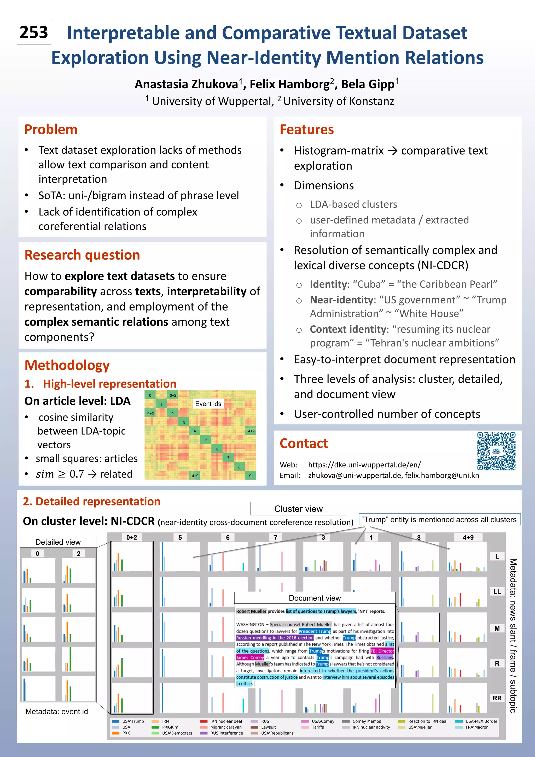 Interpretable and Comparative Textual Dataset Exploration Using Near ...
