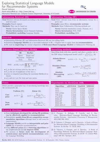 Exploring Statistical Language Models for Recommender Systems [RecSys '15 DS Poster] | PDF