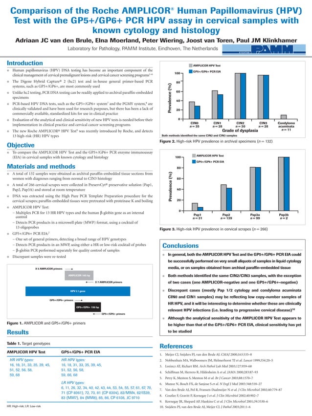 Comparison of Roche AMPLICOR HPV Test and GP5+/GP6+ PCR assay | PDF