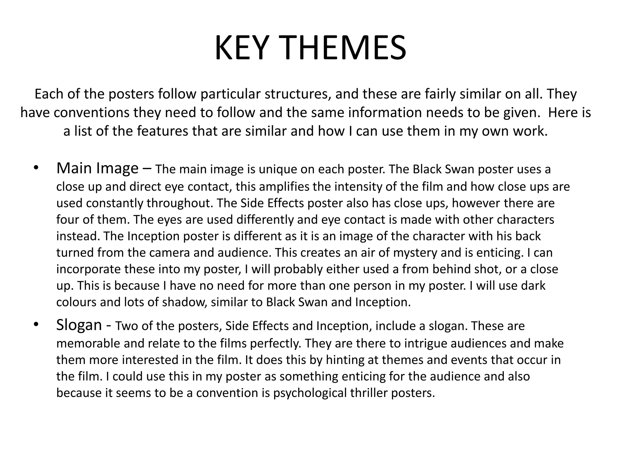 Psychological Thriller Poster Analysis | PPTX