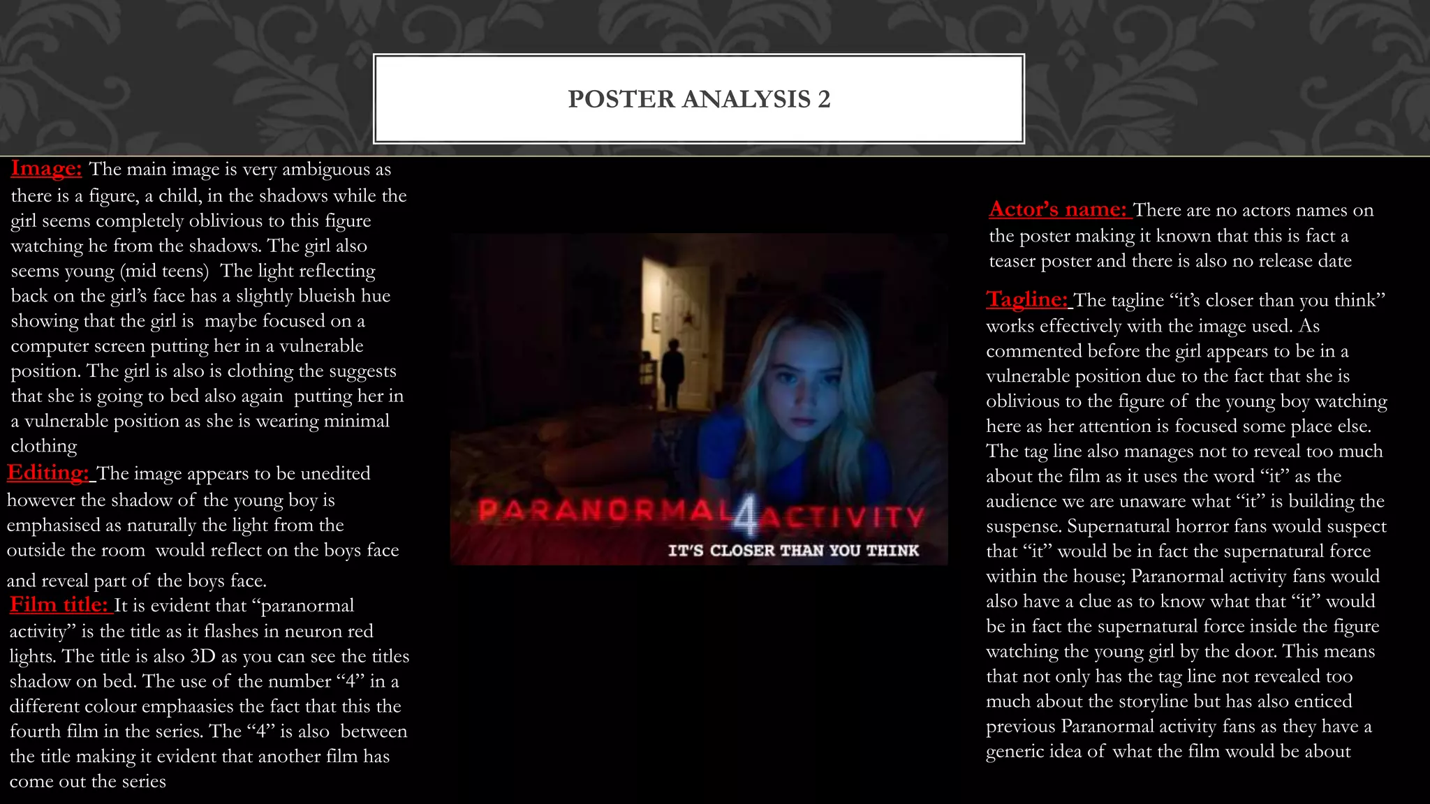 Poster analysis | PPTX