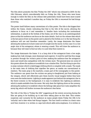 Poster analysis friday the 13th | PDF