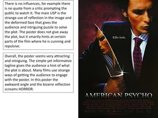 Poster analysis: American Psycho | PPTX
