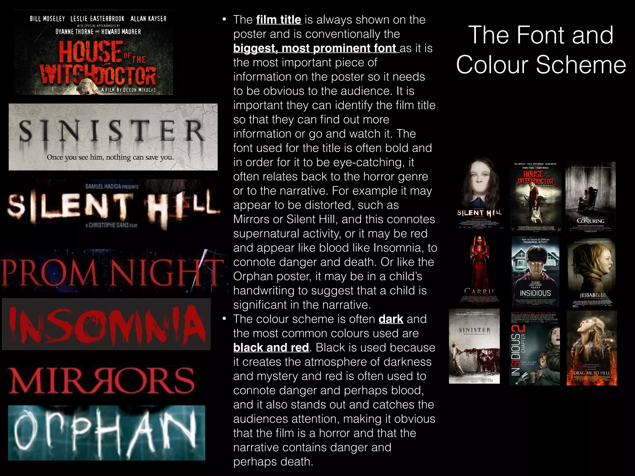 Analysis of Generic Conventions of Horror Film Posters | PPT | Free ...