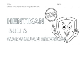 Pertandingan mewarna poster anti buli sekolah | DOCX