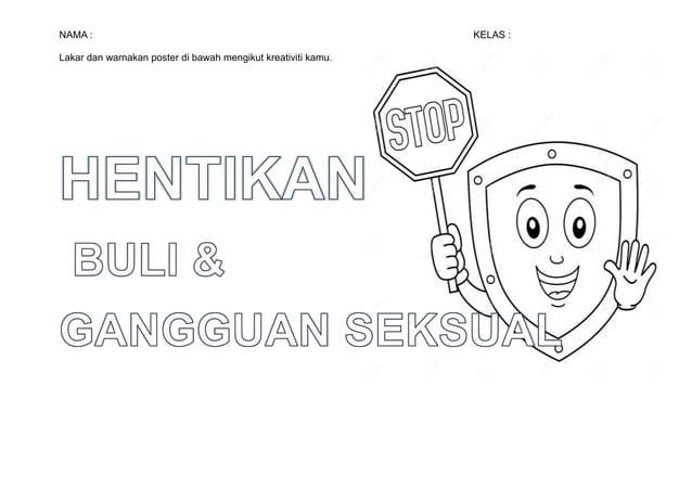 Pertandingan mewarna poster anti buli sekolah | DOCX