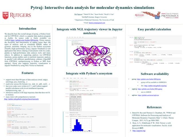 pytraj: Interactive data analysis for molecular dynamics simulations | PDF | Computer Software ...